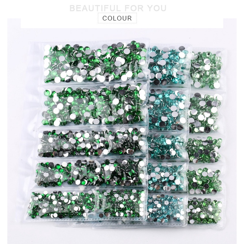 Multi-size Resin Rhinestones Colorful Crystal Non Hotfix Flatback Gems ...