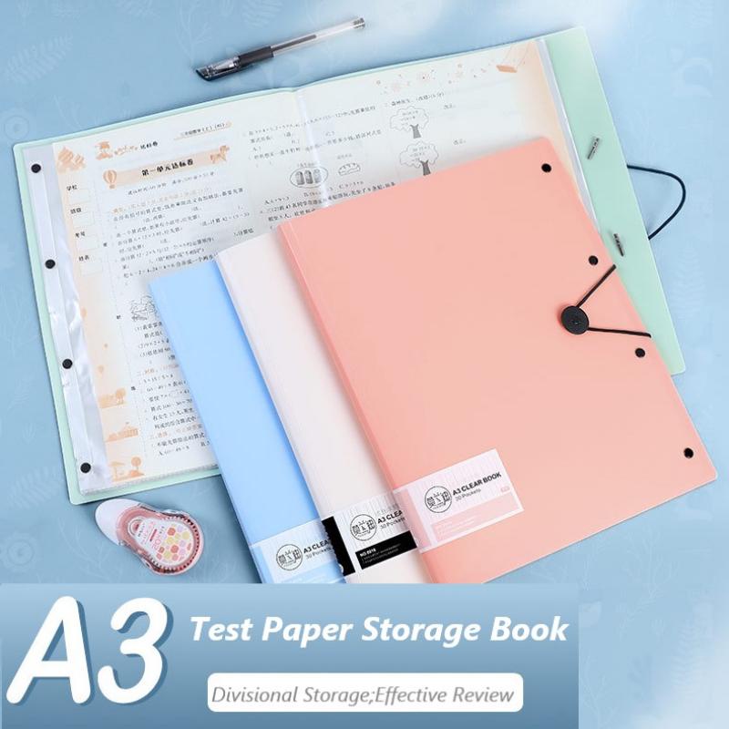 A3 Clear Book Test Paper Storage Book Transparent File Folder Clear ...