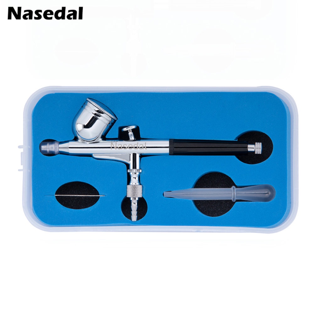 Nasedal 0.3MM 7CC Dual-Action Airbrush with Box Gravity Sprayer Air ...
