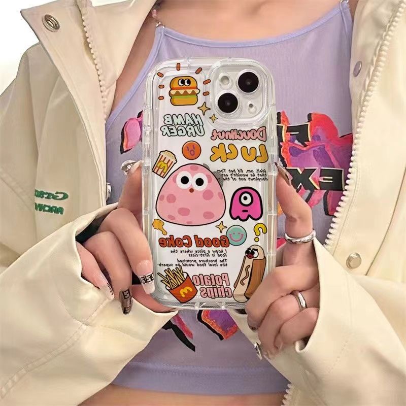 Cartoon Cheese Doodle Phone Case Compatible for iPhone 15 14 13 12 Pro ...