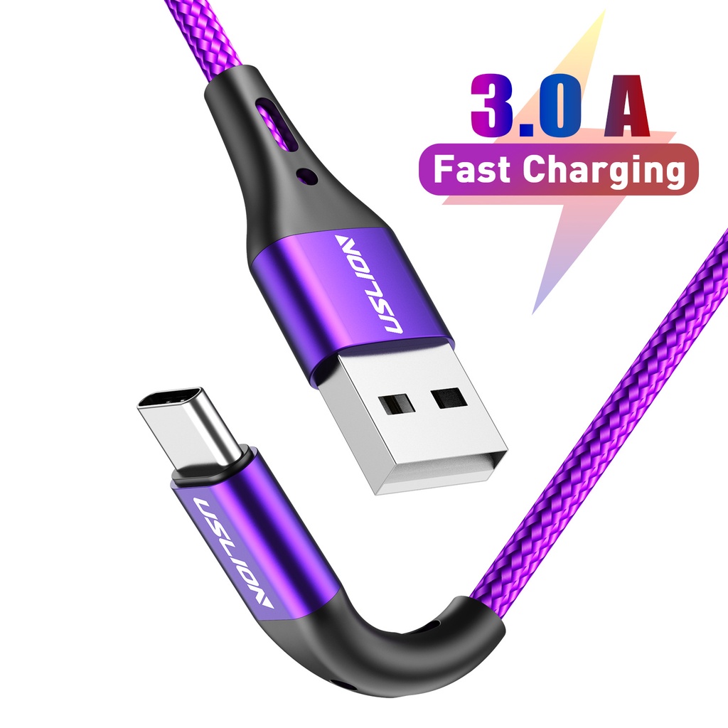 USLION 3-meter Type-c data cable 3A fast charging cable suitable for ...