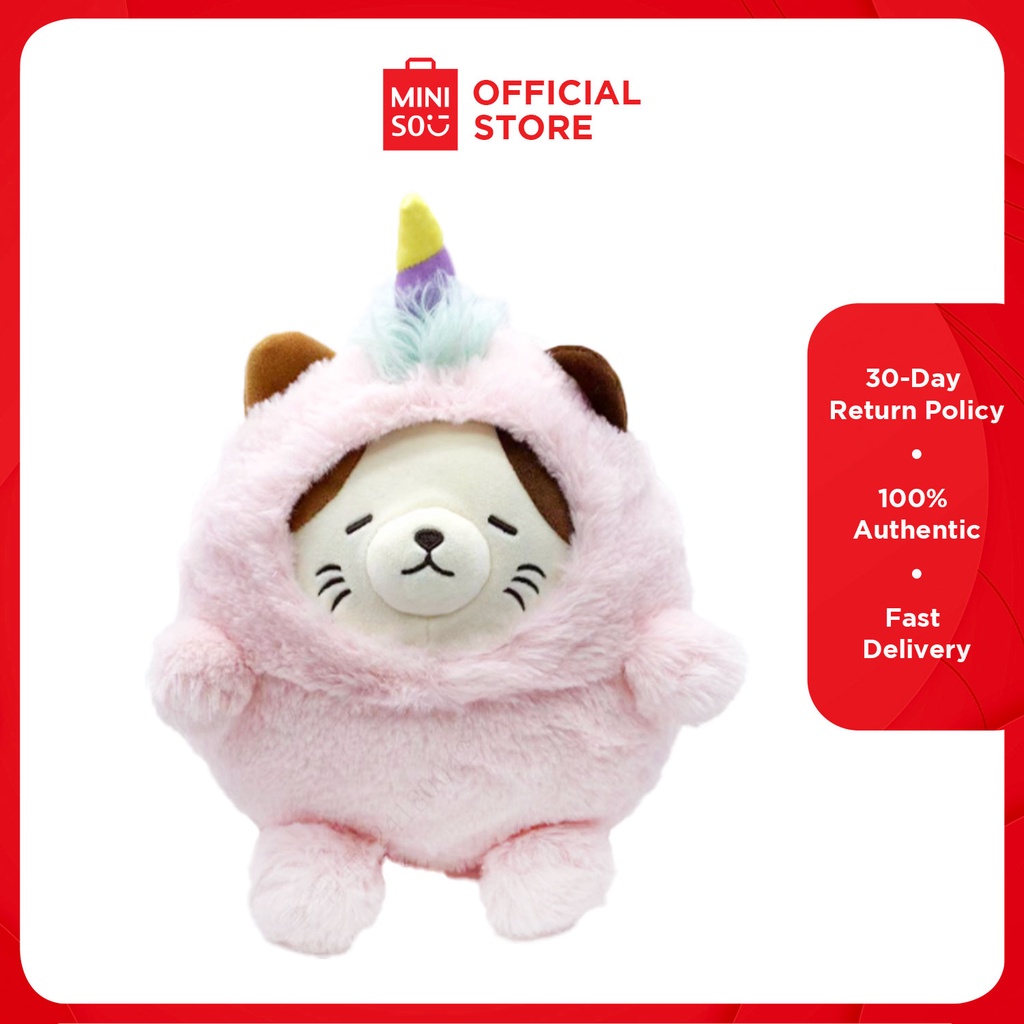 MINISO Mini Family 8.7in. Round Unicorn Plush Toy Pink Kitten | Shopee ...