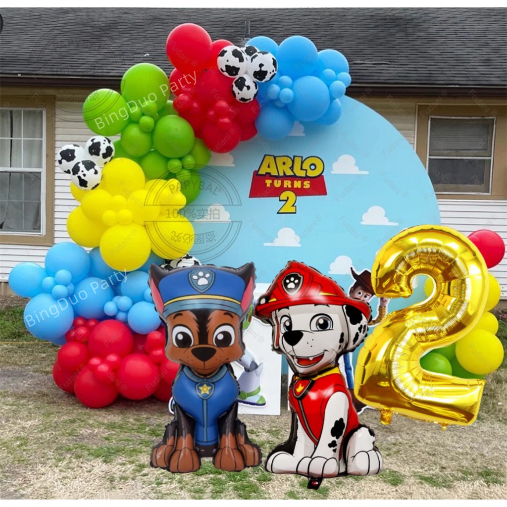 73pcs Set Paw patrol Balloons Garland Arch Kit Chase Marshall Foil ...