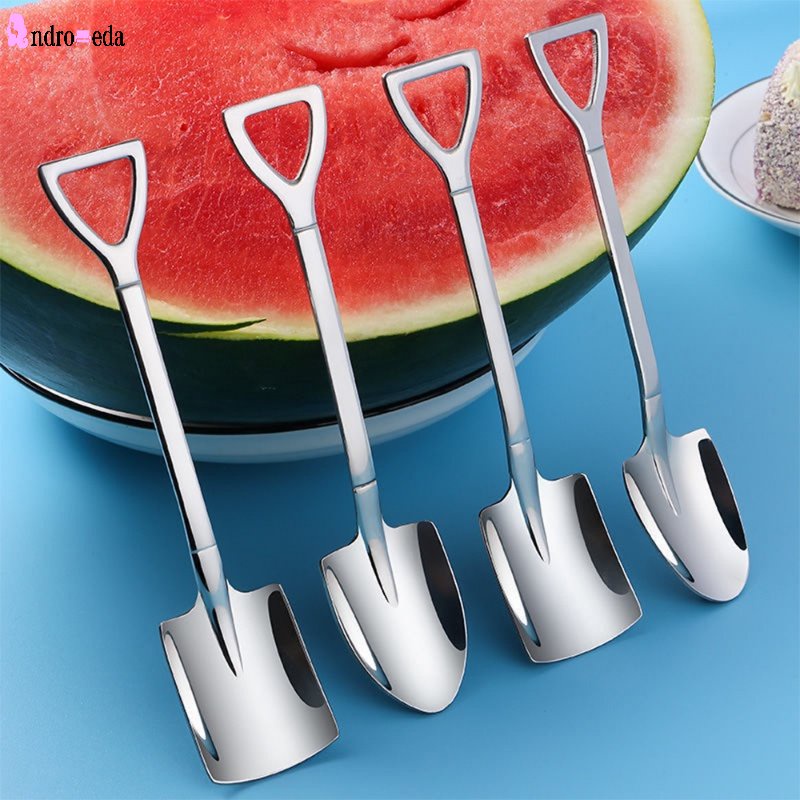 1Pc Cute Square Small Shovel Spoon Stainless Steel Household Watermelon ...