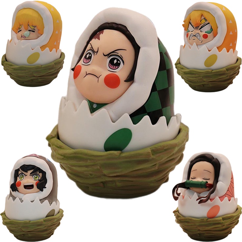 9cm Anime Demon Slayer Kimetsu no Yaiba Fiugre Cute Tanjiro Nezuko ...
