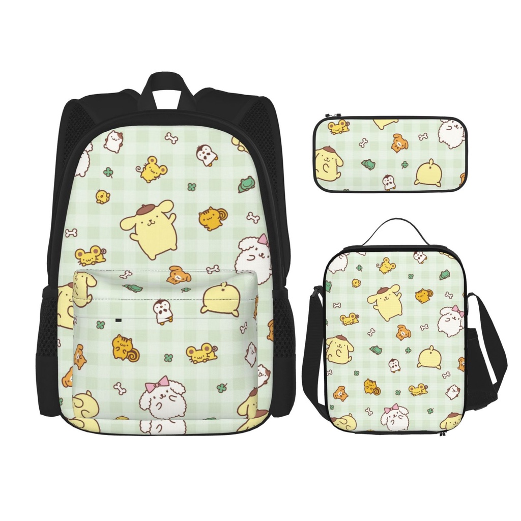 Sanrio PomPomPurin Children Backpack Set with Schoolbag Lunch Bag ...