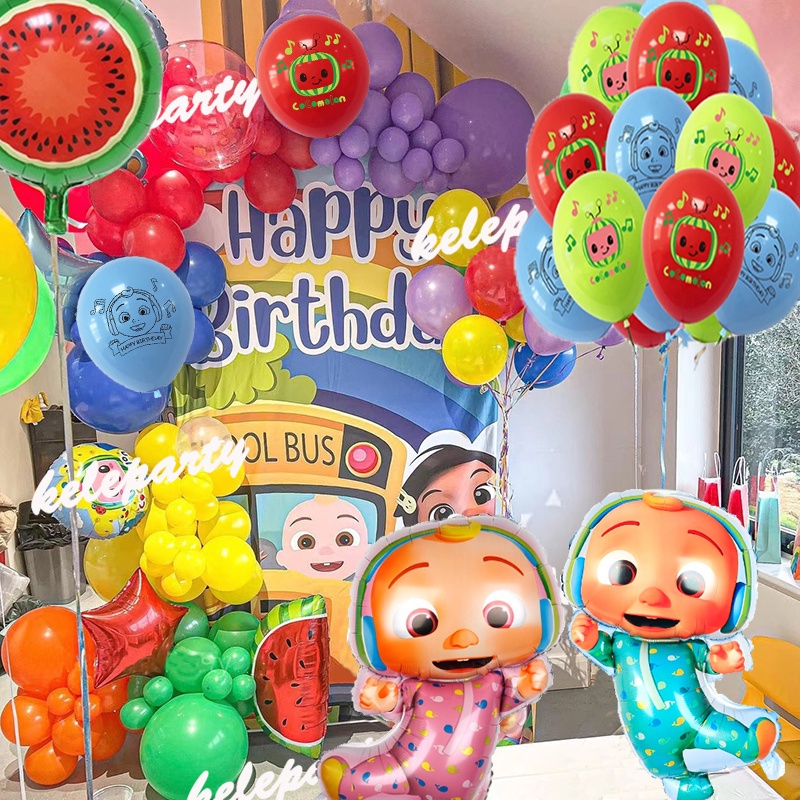 Cocomelon Theme Balloons Set with 32inch Digital Latex Balloon JOJO ...