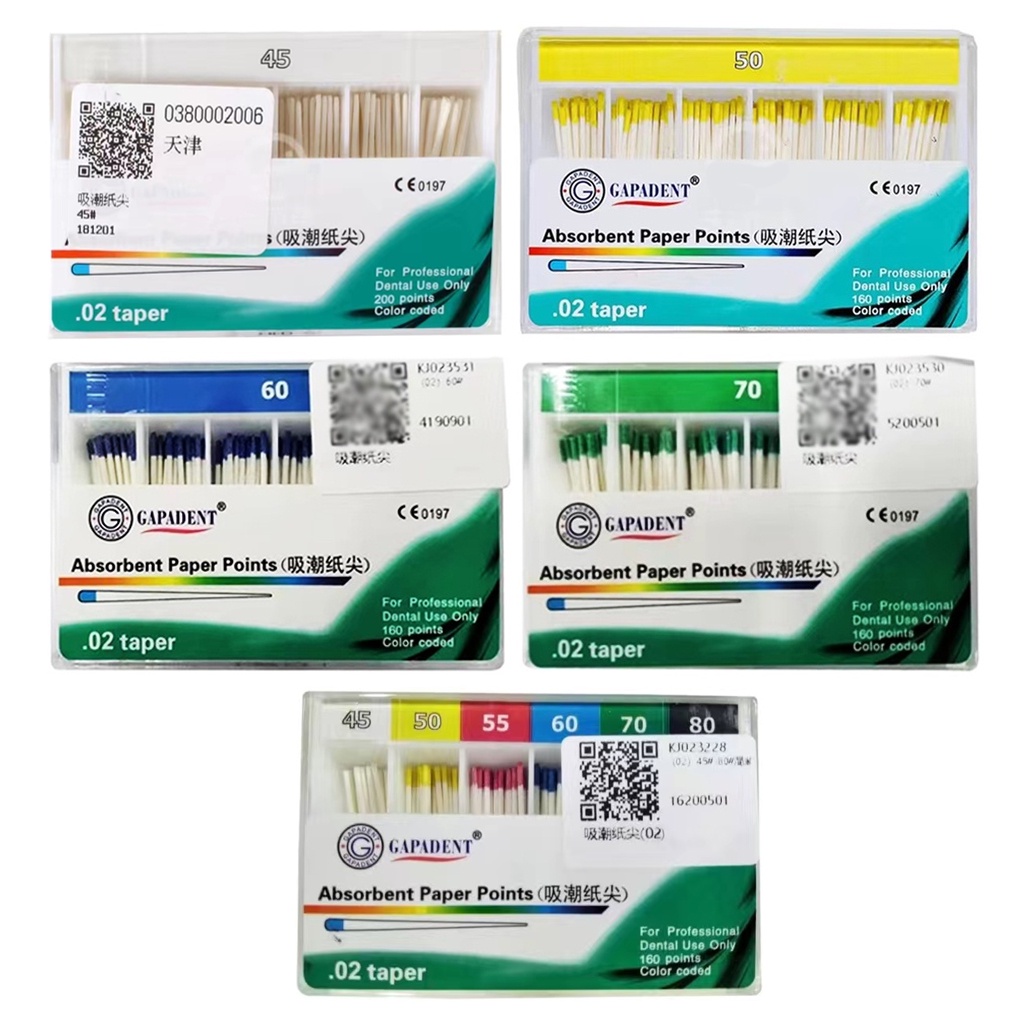 1 Box Dental Absorbent Paper Points 02 taper for Protaper Files 45 50 ...