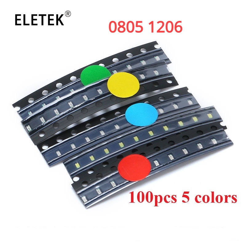 100Pcs 0805 1206 SMD LED Electronic Kit Red Yellow Green White Blue ...