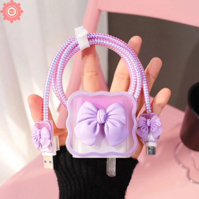 3D Macaron Candy Color Sweet Bow Charger Protector Charger Protection ...