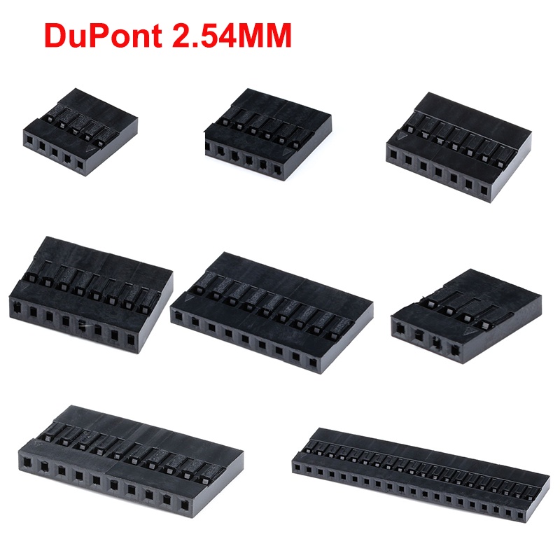 50Pcs 2.54mm Single Row Dupont Plastic Shell Plug Dupont Connector 1P/2P/3P/4P/5P/6P/7P/8P/9P ...