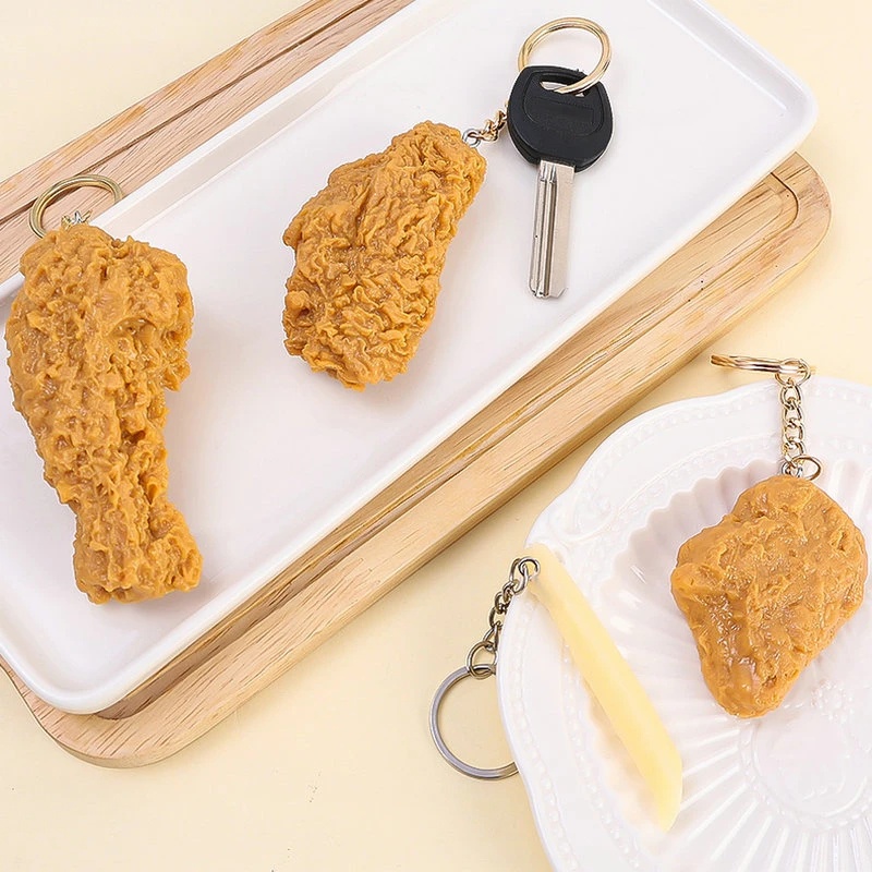 Simulation Food Keychain Unique Design French Fries Chicken Nuggets ...