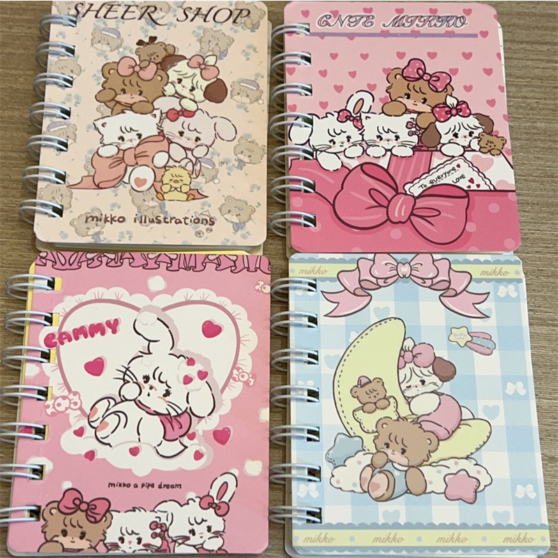 4Pcs A7 Coil Mikko Horizontal Line Small Notebook Student Stationery ...