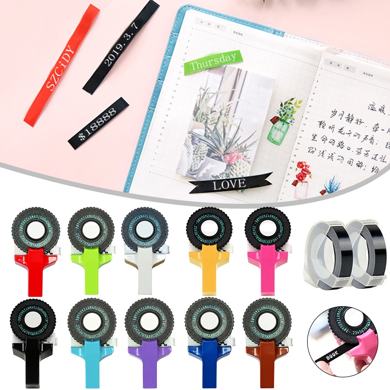 Manual 3D Embossing Label Maker Typewriter Printer DIY Machine | Shopee ...