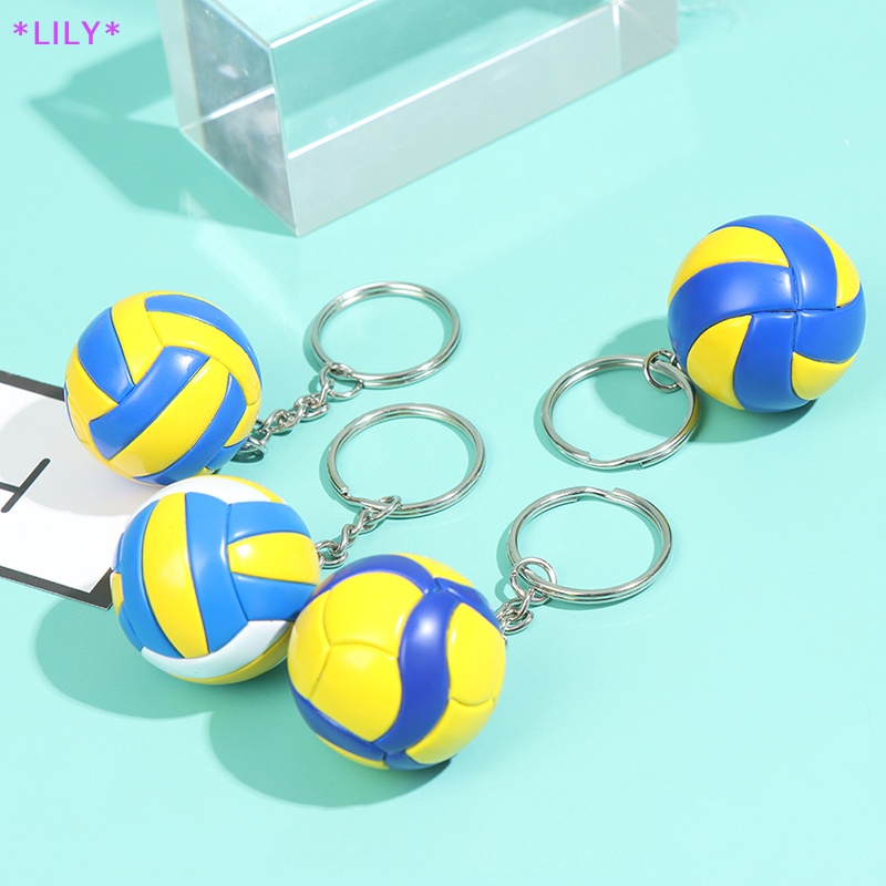 LILY> Volleyball Keychain Mini PVC Volleyball keychain bag car keychain ...