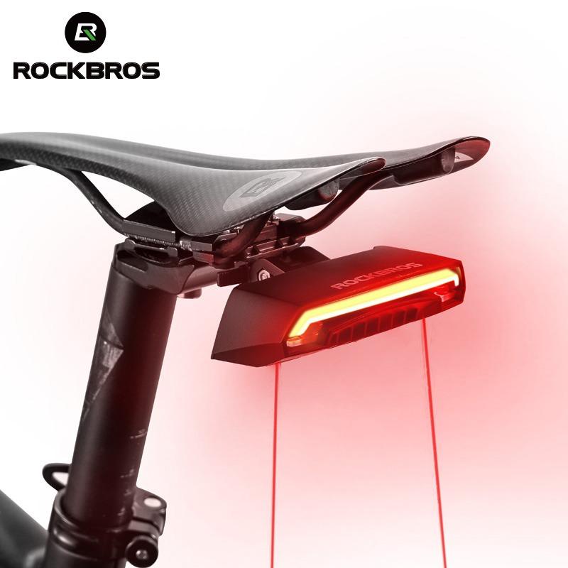 ROCKBROS Laser Bike Tail Light Wireless Remote Control USB Rechargeable ...