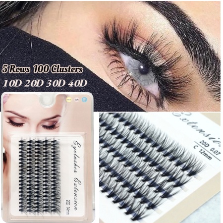 8 Rows 10D 20D 30D 40D Grafted Eyelashes 5 Rows100 Clusters Natural ...