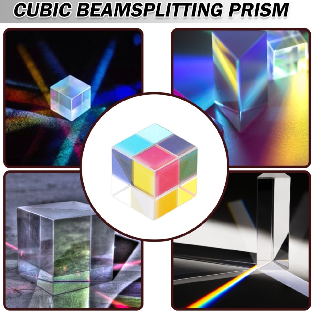 15mm Cube Prism Cubic Beam Light Splitter Defective Cross Optical Glass ...