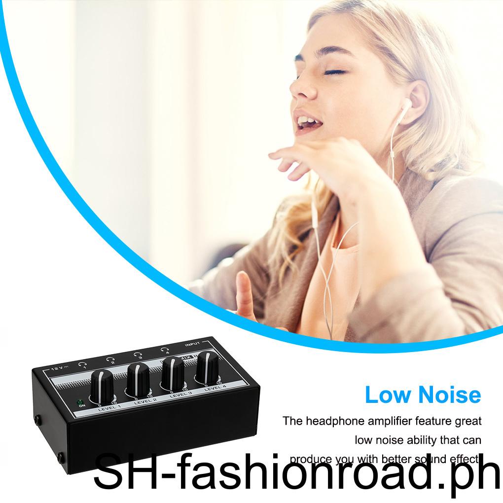 Metal Audio Mixer 4 Channel Adjustable Stereo Headphone Amplifier ...