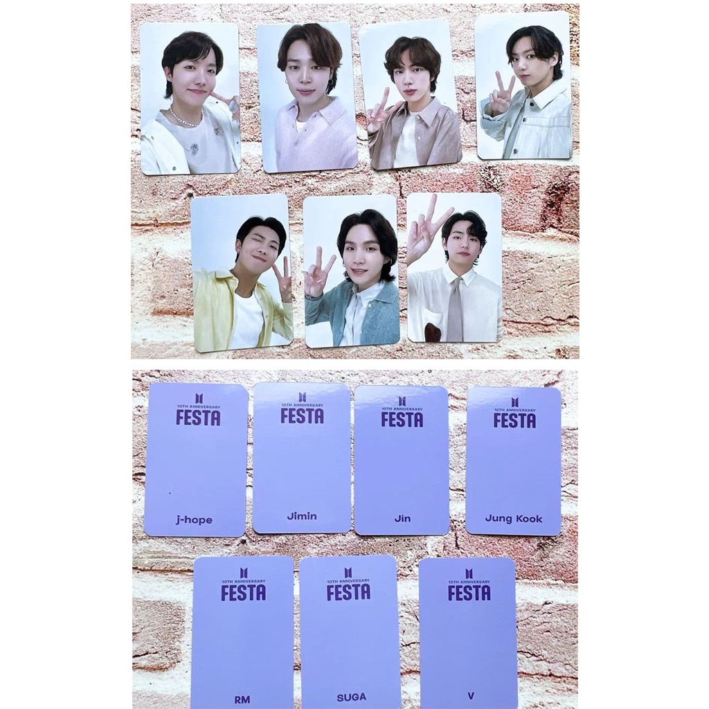 7pcs/set BT-S Special Gift Boys10th Anniversary Photocards BT-S JIN JK ...