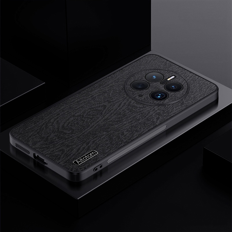 For Huawei Mate 50 Pro 40 30 20 Simulation Wood Leather Grain Case ...