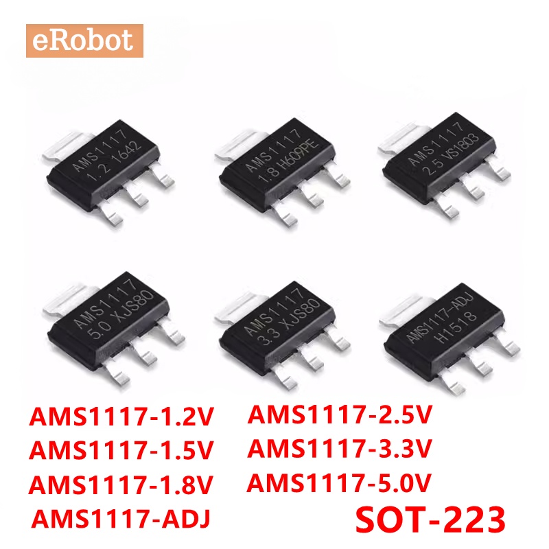 20/50Pcs 7Values AMS1117 Series 1A Low Dropout Voltage Regulator AMS1117-3.3 AMS1117-5.0 1.2V 1 ...