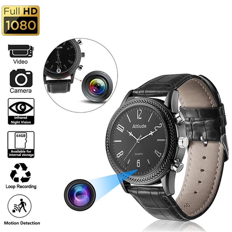 Full HD 1080P Video Recorder Mini Watch Camera with Voice Recorder IR ...