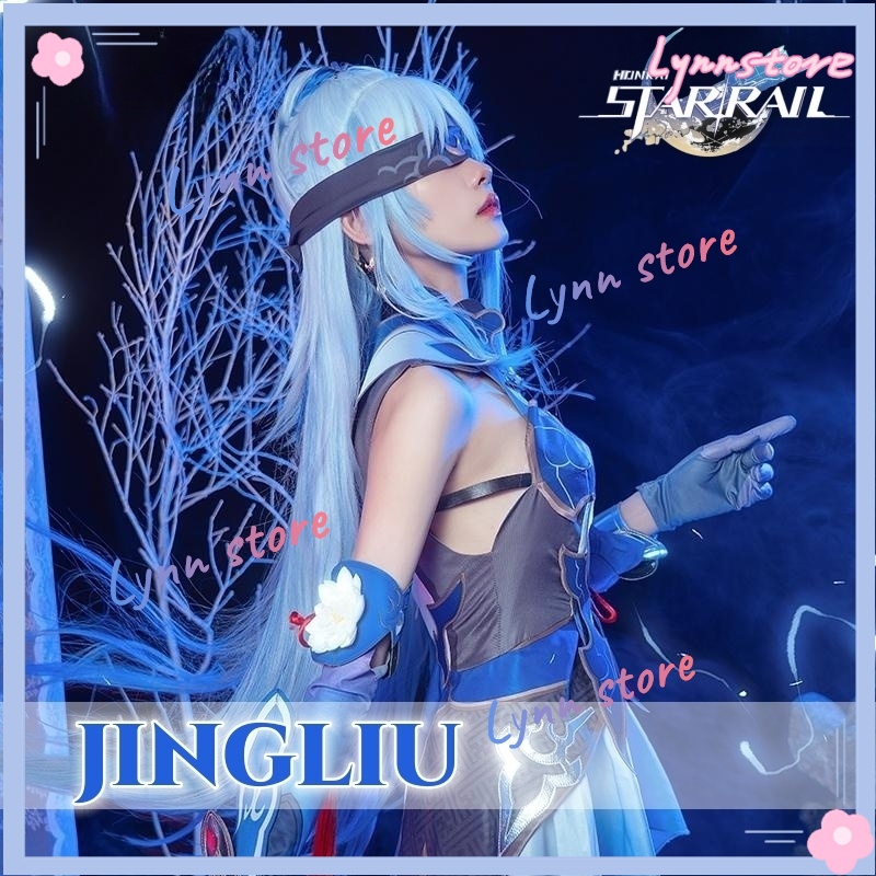 Game Honkai: Star Rail Jingliu Cosplay Costume Blue Dress Wig Uniform ...