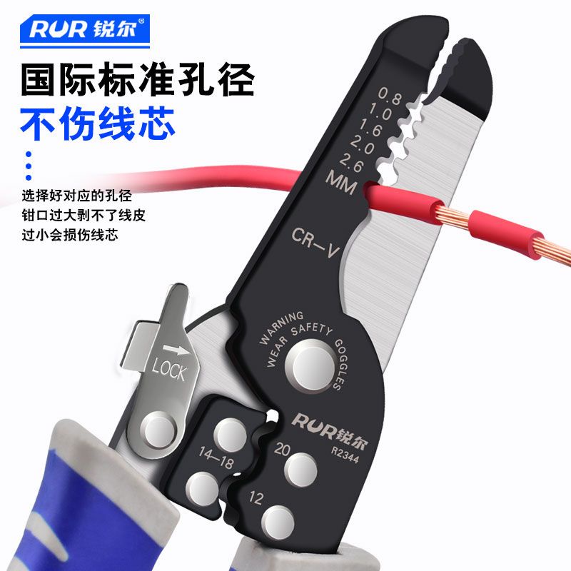 YOLO MALL Multi-functional wire stripping pliers crimping pliers ...