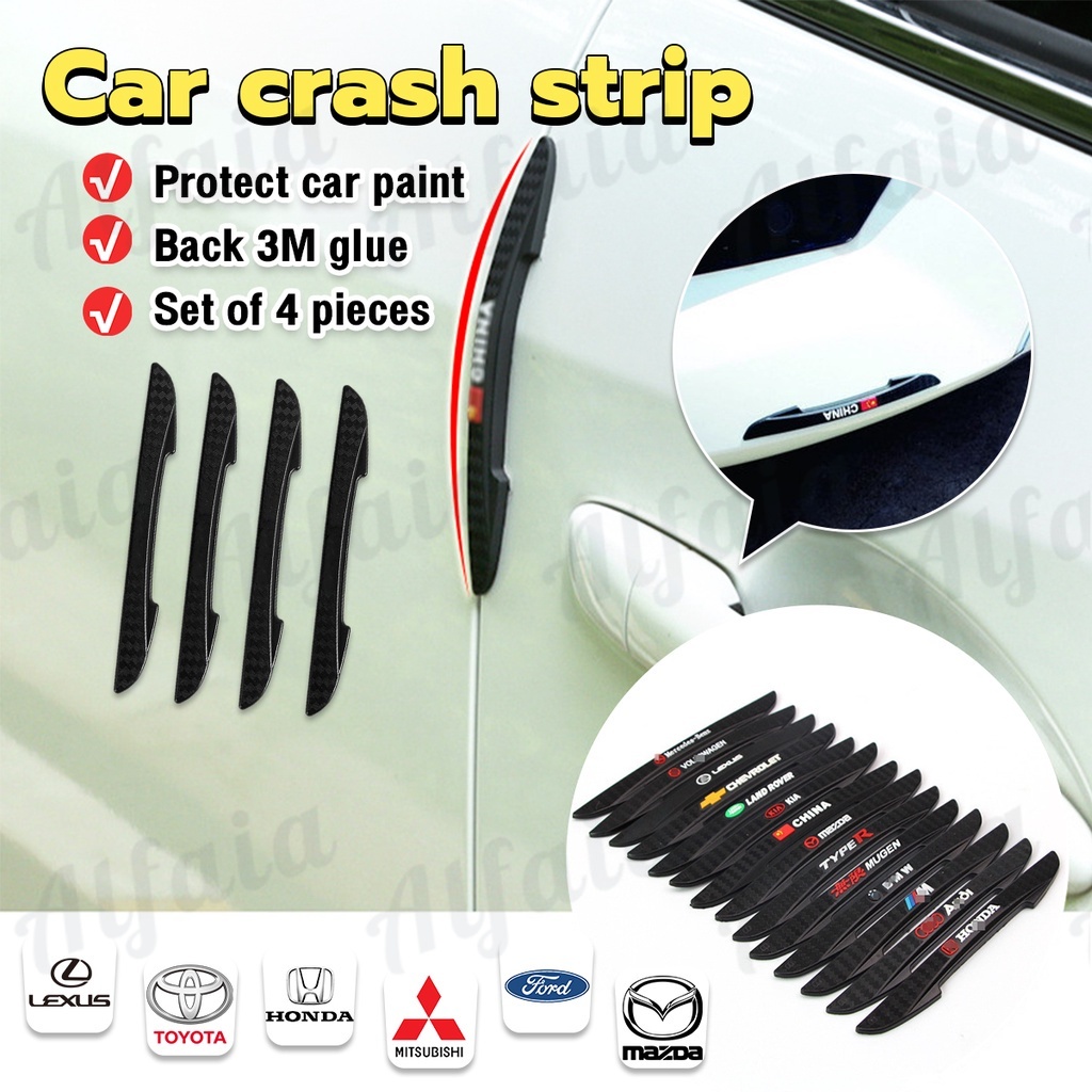 Alfaia 4pcs Car Door Anti-Collision Strip Rearview Mirror Sticker For ...