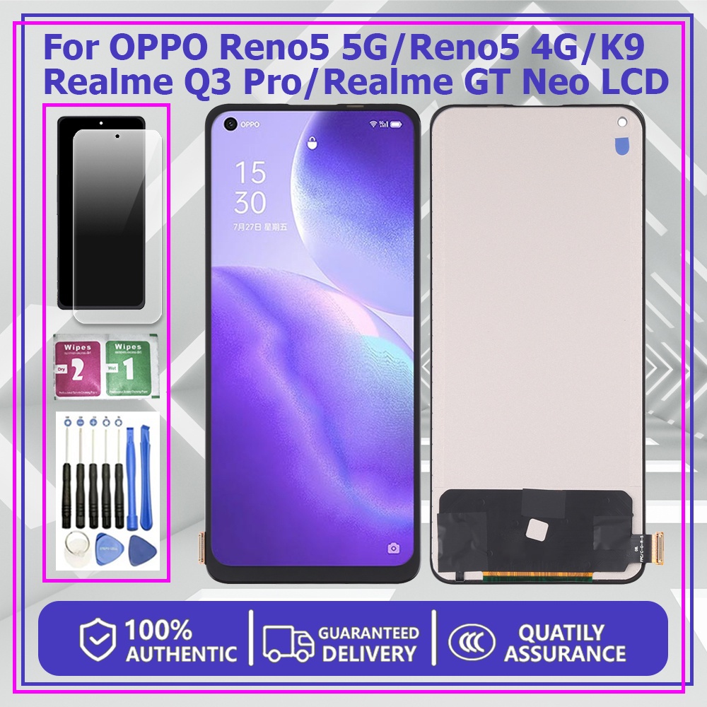 For OPPO Reno5 5G / Reno5 4G / K9 / Realme Q3 Pro / Realme GT Neo Lcd Touch Screen front display ...