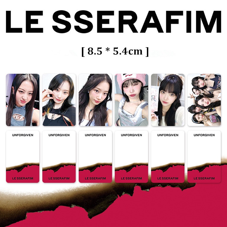6pcs/set LE SSERAFIM Album UNFORGIVEN Photocards Lomo Cards SAKURA ...