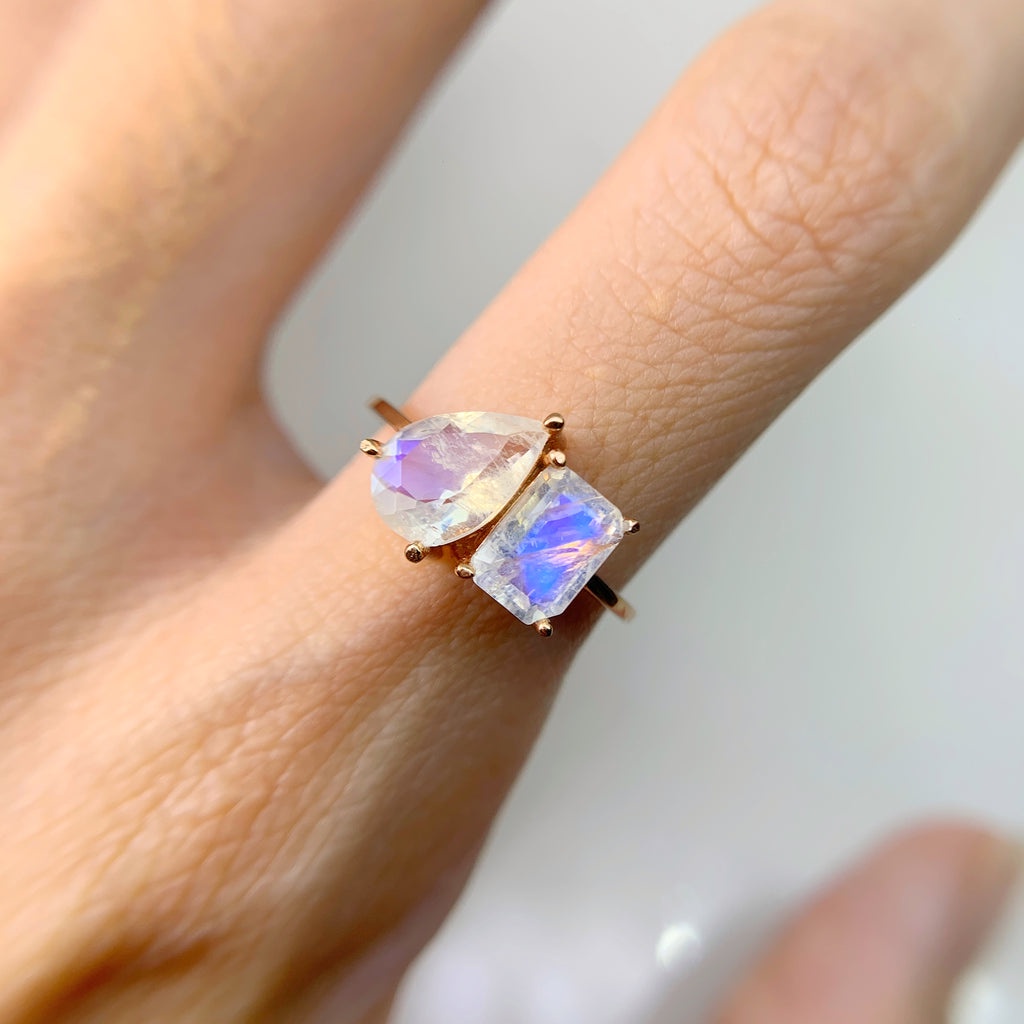 6 x 9 mm. Pear Cut White Indian Moonstone Ring | Shopee Philippines