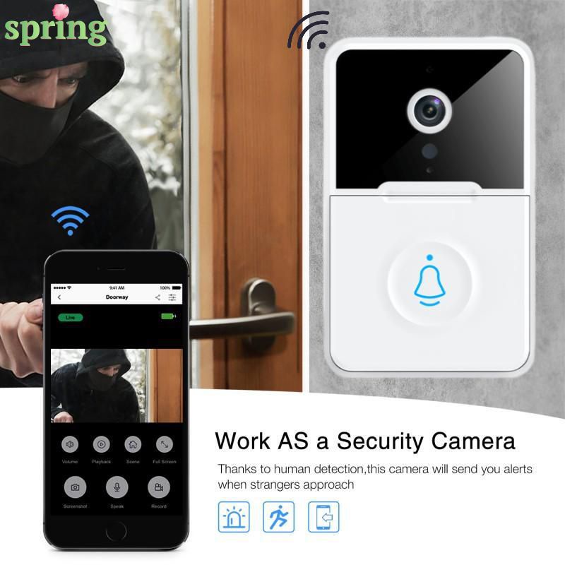 2023 New Smart Doorbell Low Power Night Vision Remote Control Two Way ...