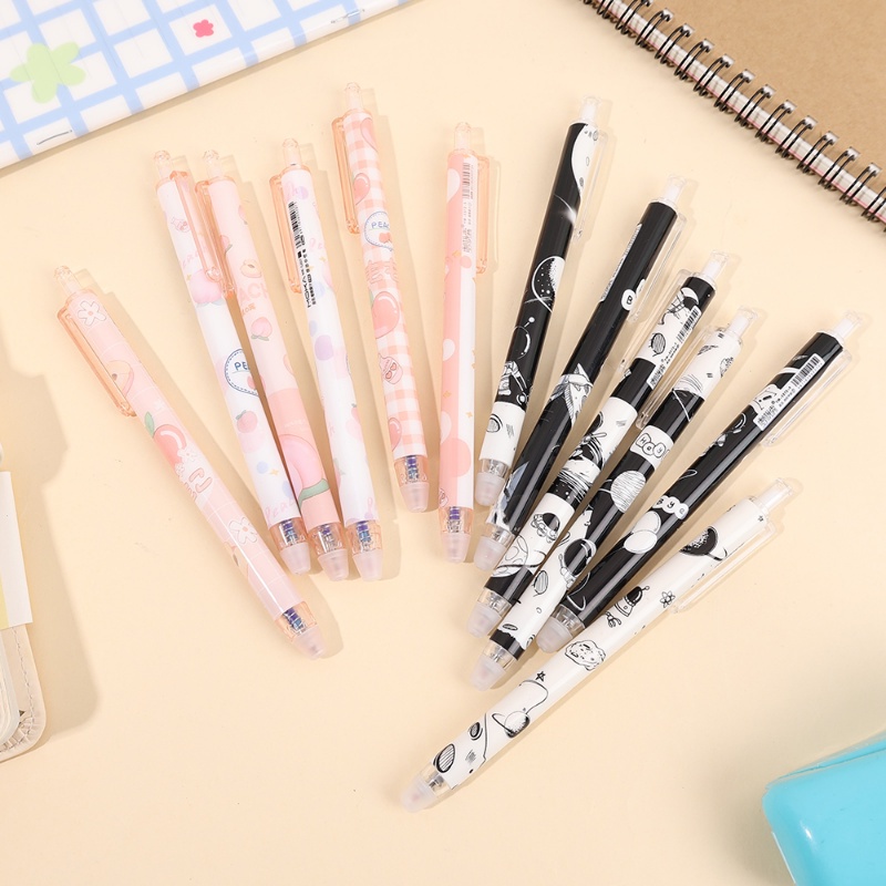 0.5mm Kawaii Erasable Blue Gel Pen Set Cute Cartoon Pattern Pens School ...