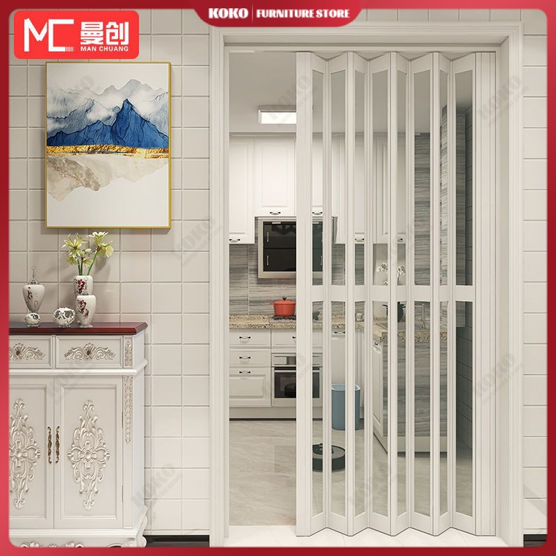 Custom PVC folding door sliding open kitchen sliding door indoor ...