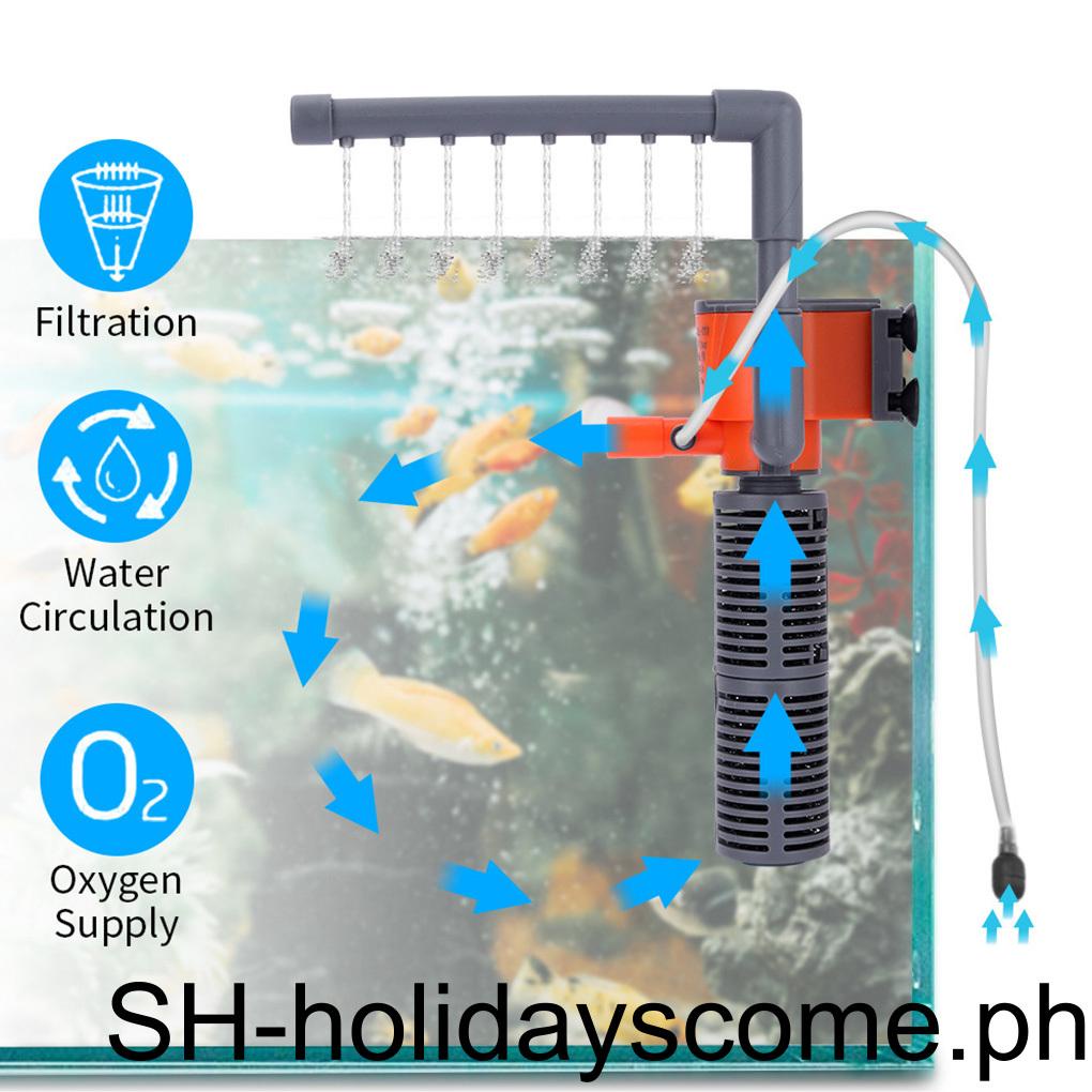 3 In 1 Fish Tank Filter Multi-function Silent Water Purifier Aquarium ...