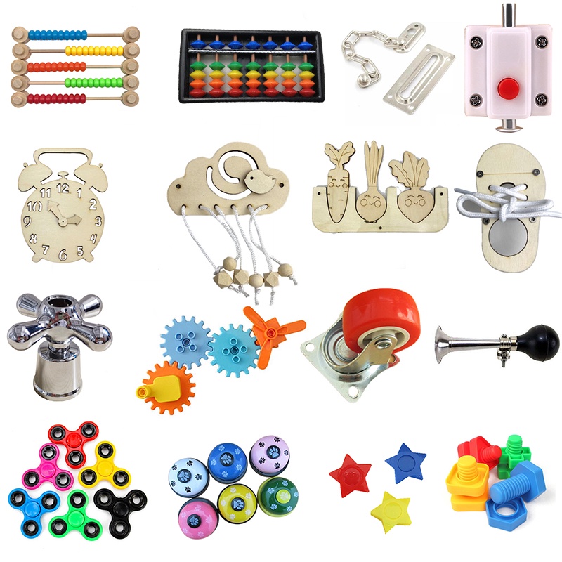 Kids Busy Board DIY Accessories Montessori Educational Toy Sensory ...
