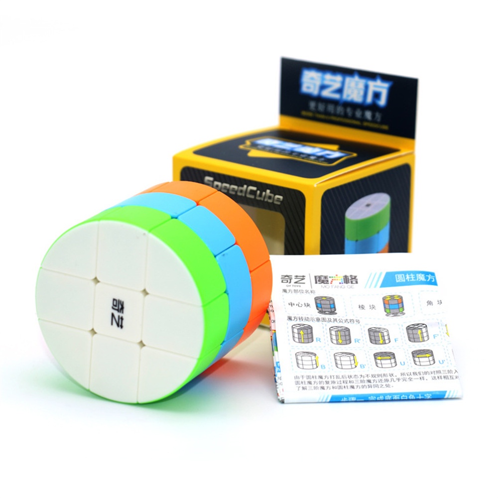 QiYi Cylinder 3x3x3 Magic Cube Stickerless Puzzles Fidget Toys Cubo ...