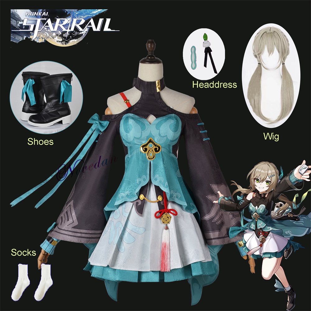 Qingque Cosplay Costume Game Honkai Star Rail Cosplay Sexy Dress Wig ...