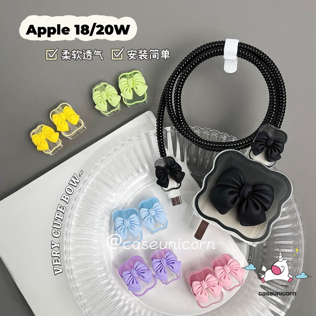 3D Macaron Candy Color Sweet Bow Charger Protector Charger Protection ...
