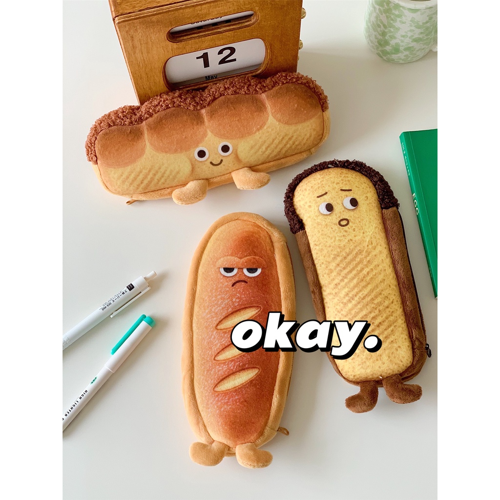 Toast Bread Stationery Box Large Capacity High-Value Cute Creative ...