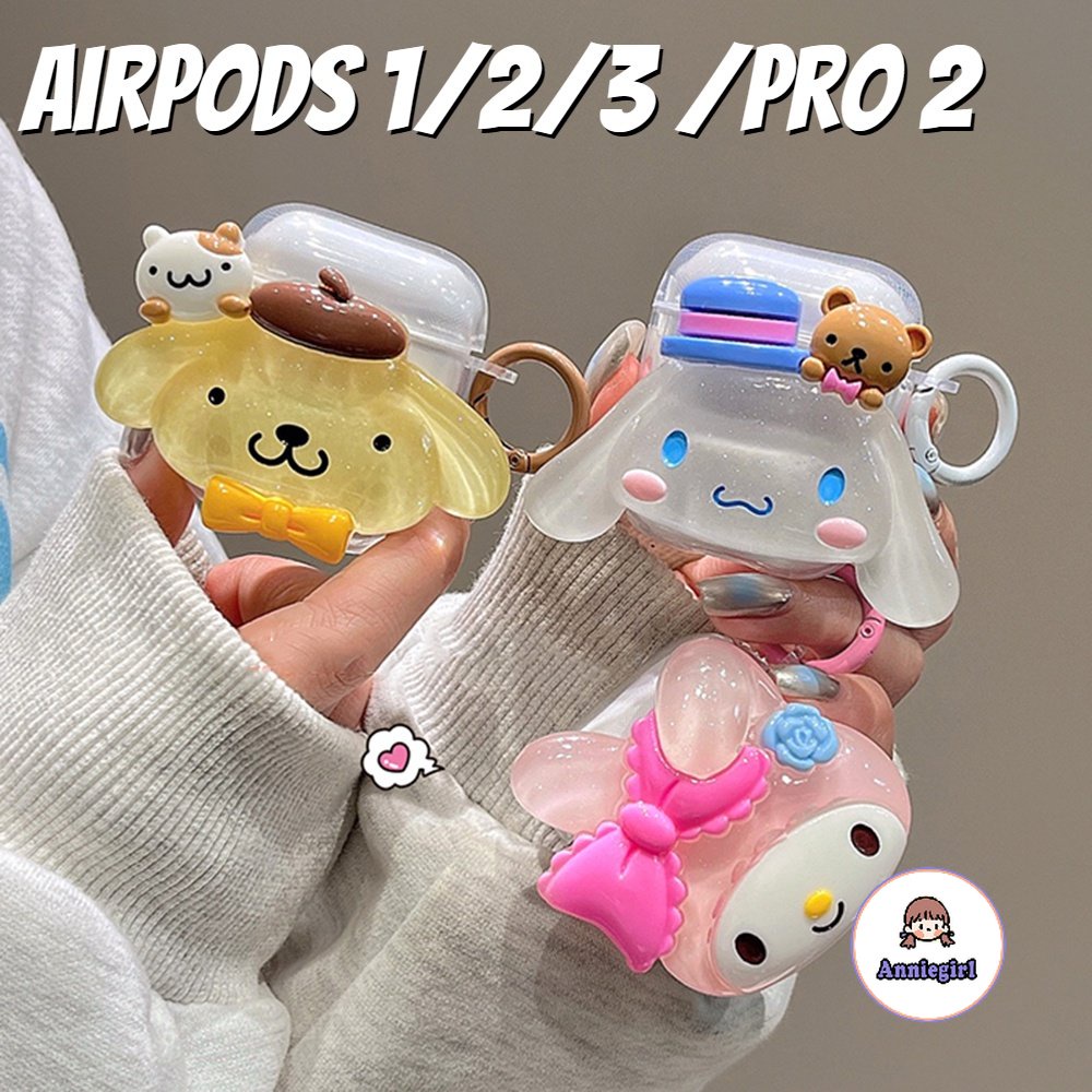 Cute 3D Dog Melody Cirque Earphone Cover for Airpods 1/2/3 AirPods 4 ...