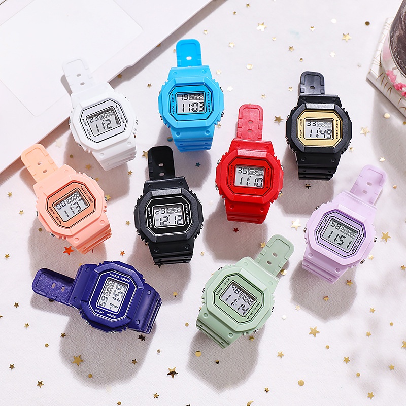 Korean Unisex Watches Student Sports Digital Watch Cute Candy Color ...