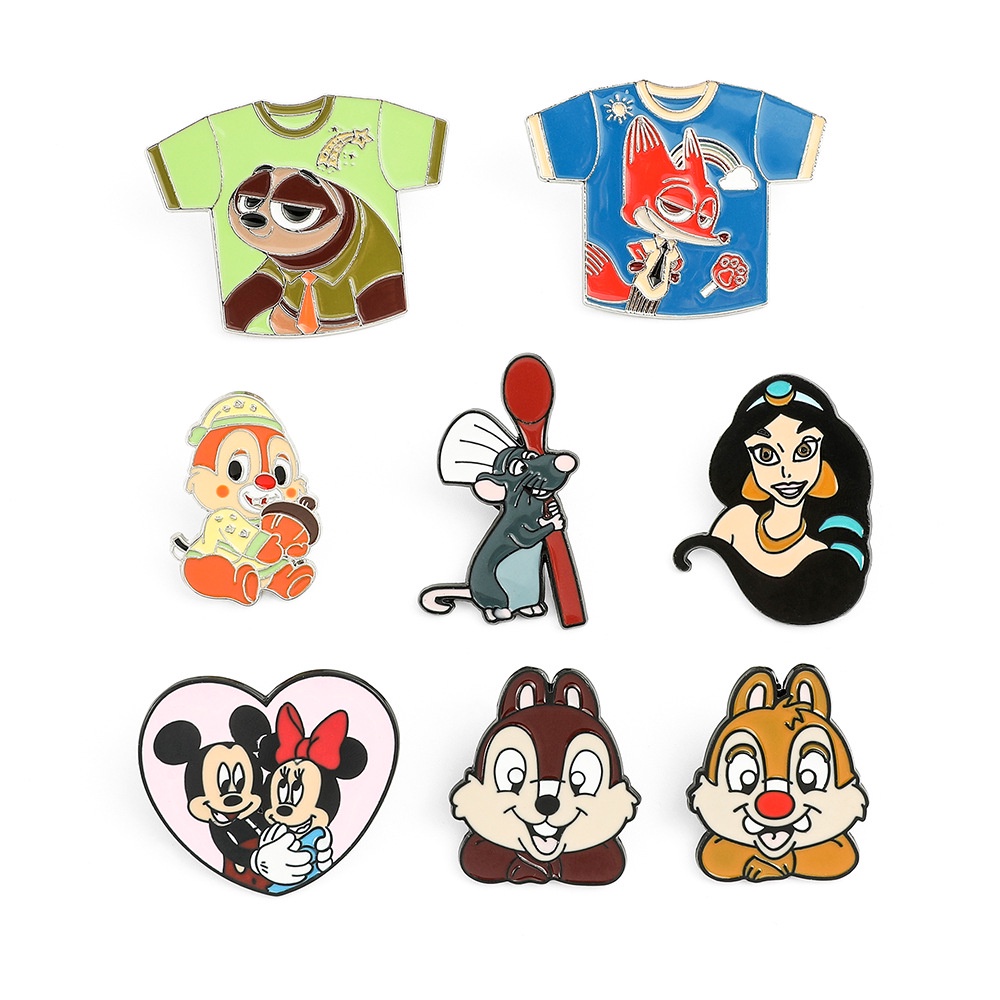 Disney Collection Metal Pin Mickey Mouse Jasmine Zootopia Brooches ...