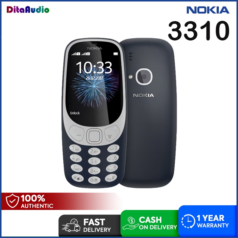 Nokia 3310 Mobile Phone Unlocked 2 4 Inch 2g 2mp Dual Sim Card Original