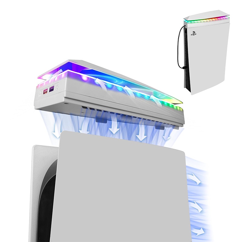 RGB Cooling Fan for PS5, Top Cooling System Cooler Fan with RGB Light ...