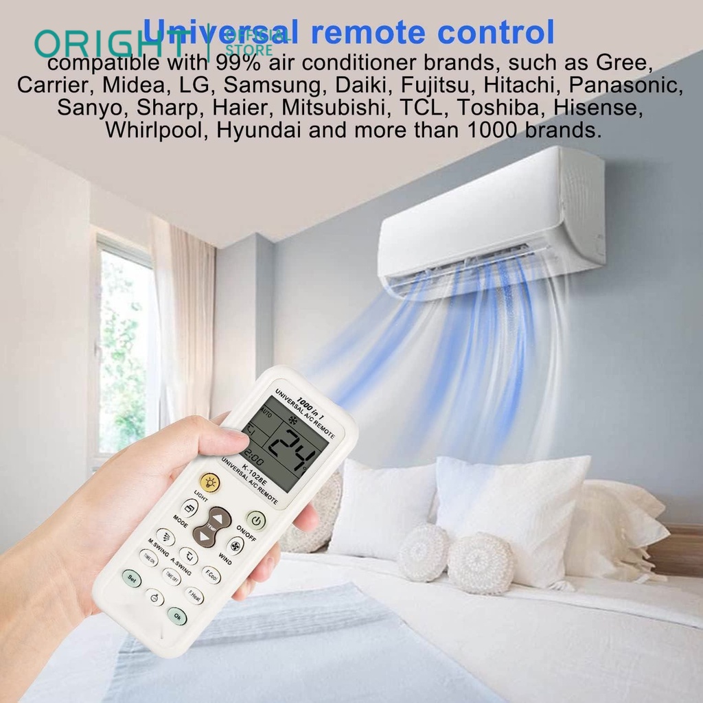Oright 1000in1 K-1028E Universal Wireless Remote Control AC LCD Remote ...