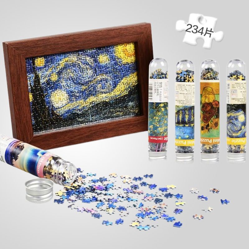MINI Adult Mini Test Tube Pocket Small Jigsaw Puzzle Van Gogh's Famous ...