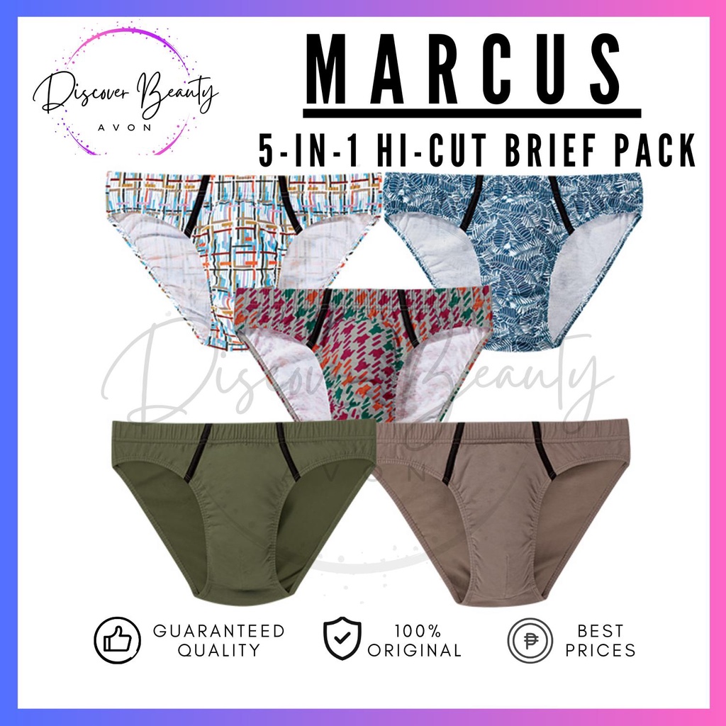Avon MARCUS 5-In-1 Hi-Cut Brief Pack Small to XXL | Shopee Philippines